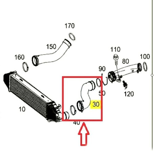 Ladeluftschlauch links für MERCEDES C-Klasse C200 CDI C220 CDI ...