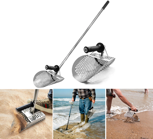 2 in1 Sand Scoop Metal Detecting Shovel with Long Steel Handle Metal ...