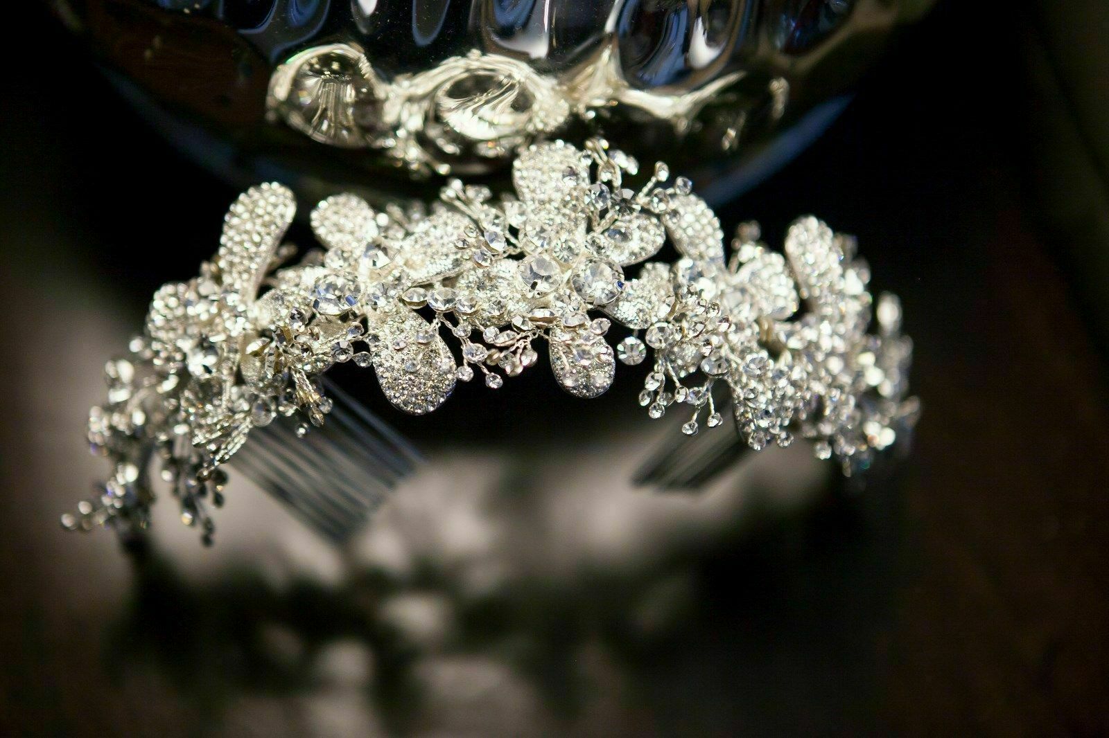 Stunning Bridal Hairpiece Sparkling Crown Genuine Swa… - Gem