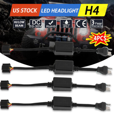 4X H4 LED HID Headlight Canbus Load Resistor Decoder Error Free Anti ...