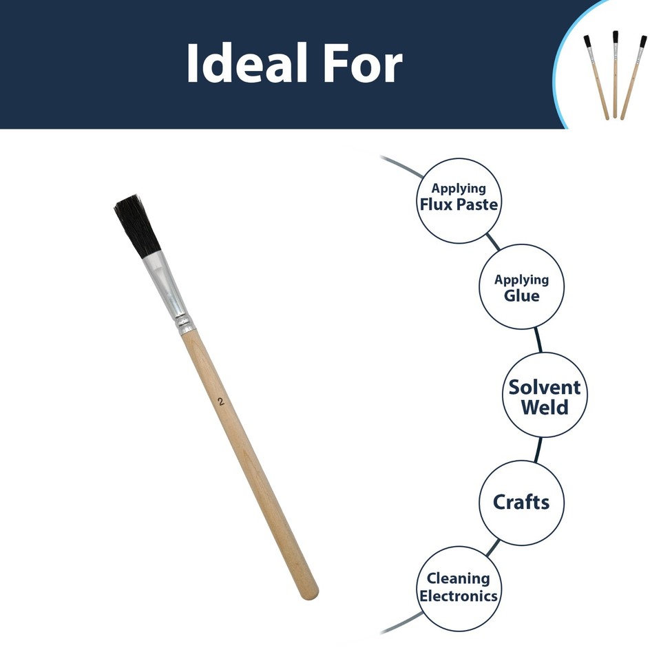 Pipestation® Flux Paste Brushes | Brush for Solder Glue Paint PVA ...
