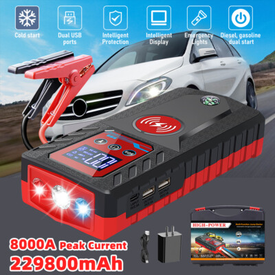 8000A Peak Car Jump Starter Booster Jumper Portable Power Bank Battery ...