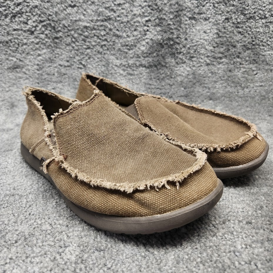 Crocs Santa Cruz Khaki Slip On Canvas Loafers Mens Si… - Gem