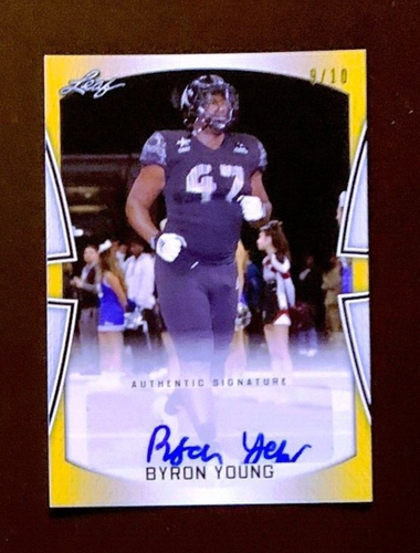 BYRON YOUNG Alabama - Las Vegas Raiders 2019 Leaf AUTOGRAPH #'d 9/10 | eBay