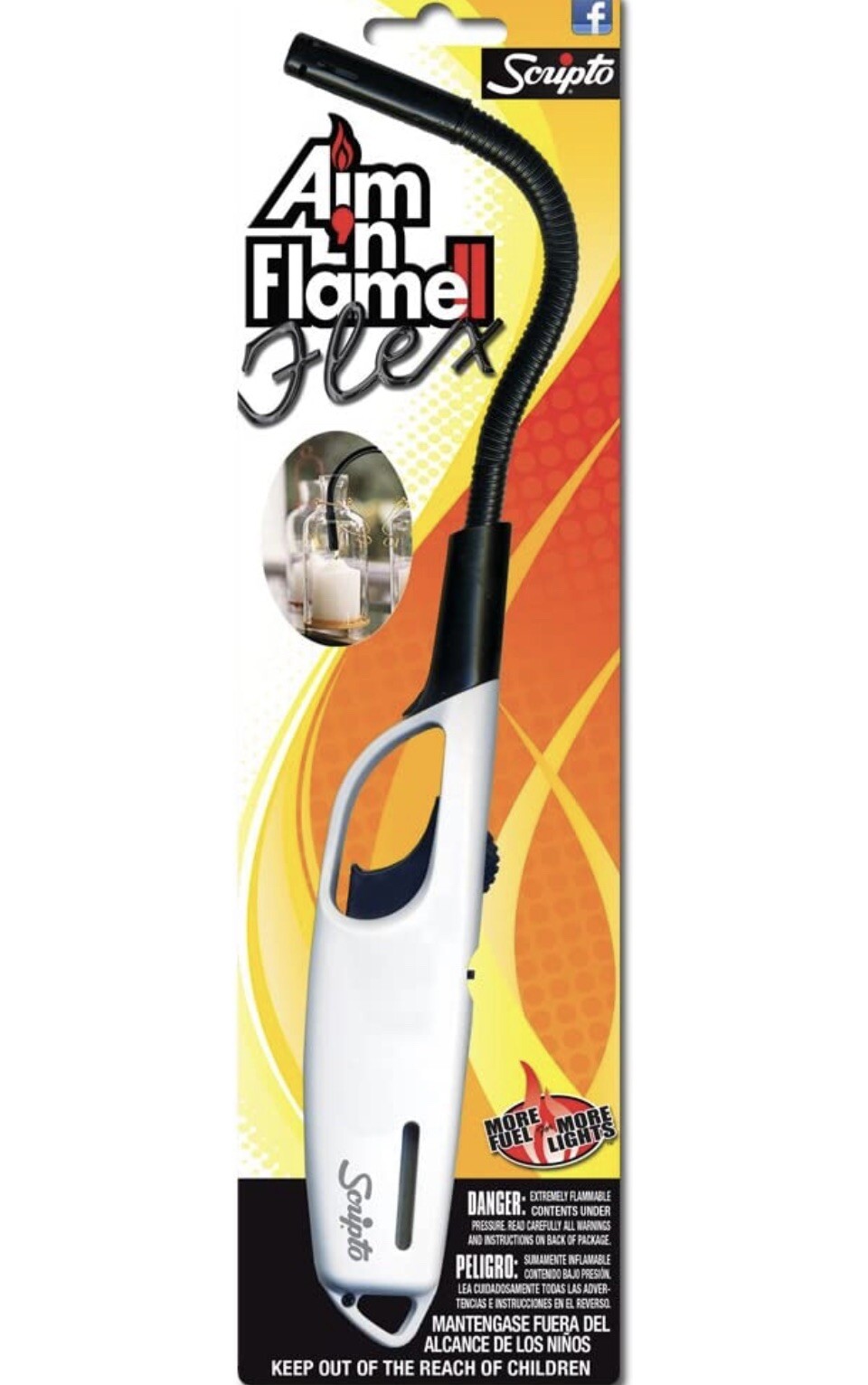 Scripto Multi Purpose Aim'n Flame II Flexible BBQ Candle White Lighter ...
