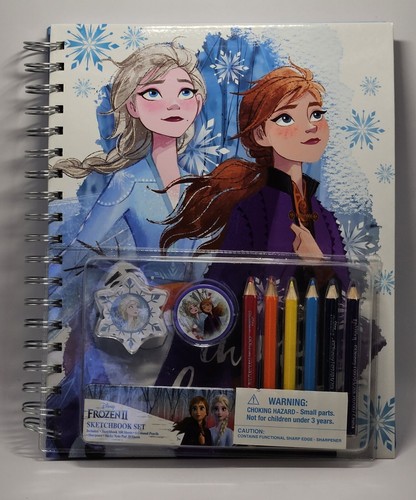 FROZEN II SKETCHBOOK INCLUDES 6 COLORED PENCILS+SHARPENER 2 ERASERS ...