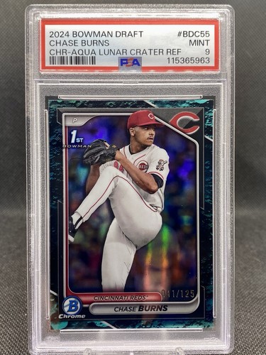 Chase Burns 2024 Bowman Draft-BDC-55 Aqua Lunar Crater Refractor /125 ...