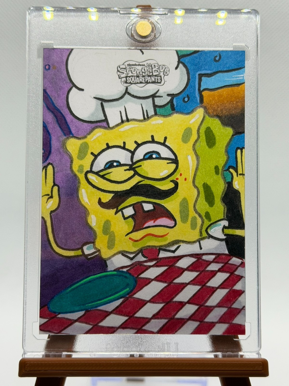2025 Topps Chrome SpongeBob Sketch Card Autograph 1/1 - Chef Spongebob ...