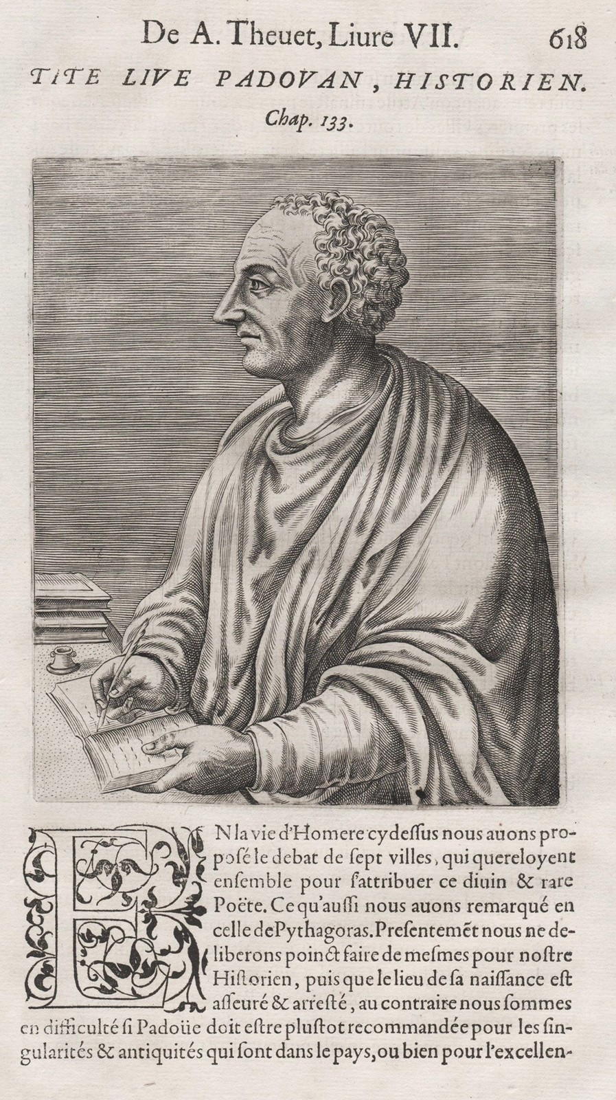 Titus Livius Roman Historian Antiquity Historian Romans Portrait Thevet ...