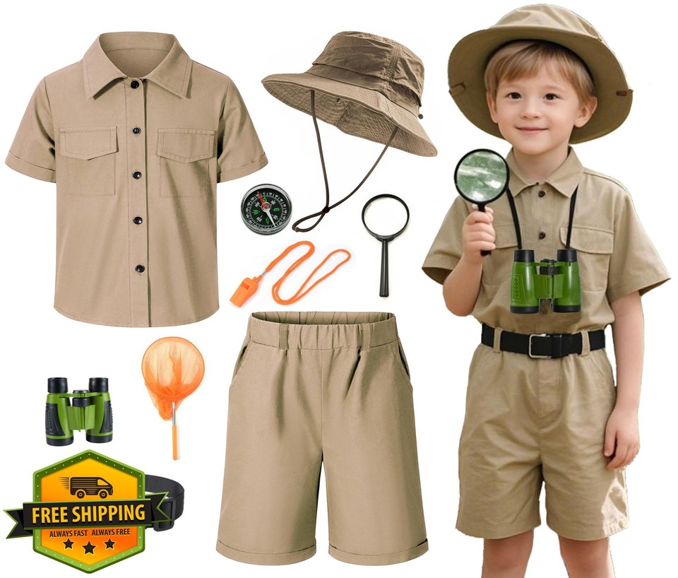 Kids Explorer Adventurer Costume Safari Camping Kit 3-13 | eBay