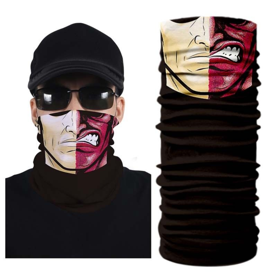 UV Protection Face Mask Skull Joker Clown Neck Gaiter Scarf Breathable ...