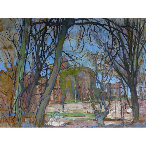 Mondrian Spring Sun Castle Ruin Brederode Trees Painting Canvas Art ...