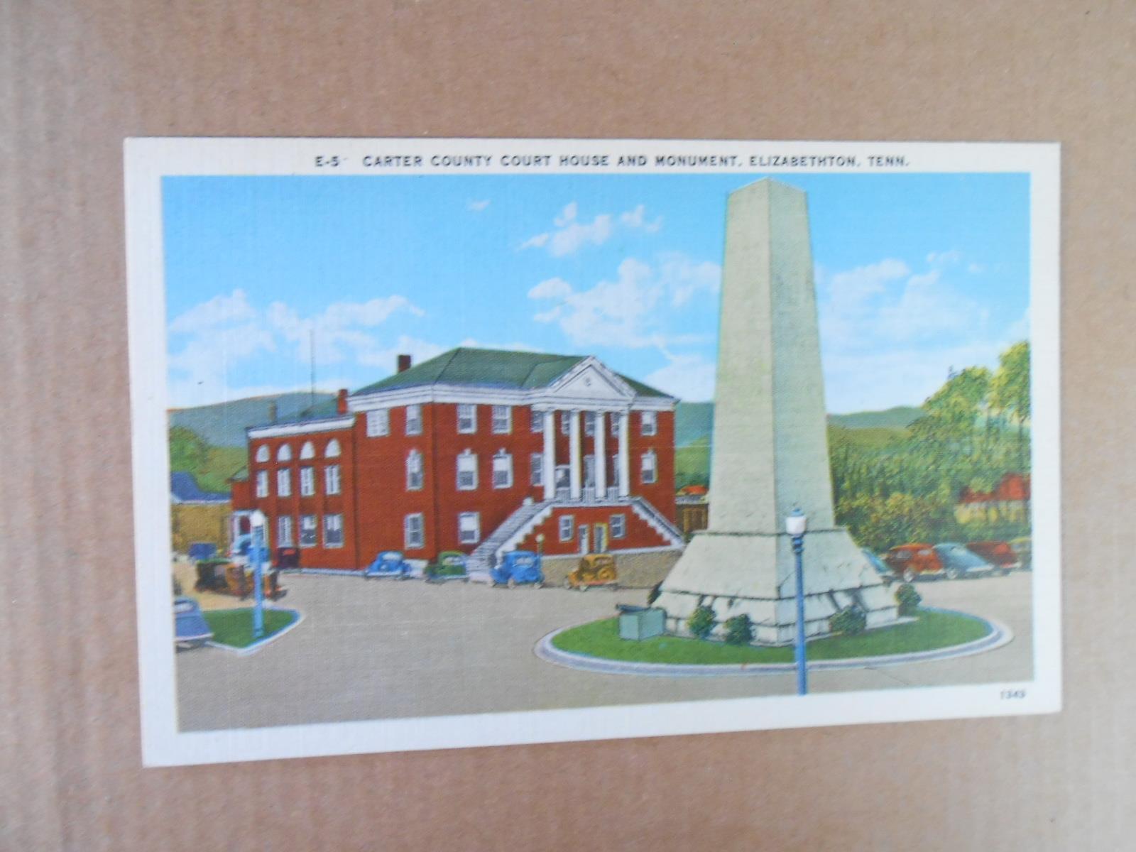 Vintage Postcard - Carter County Court House & Monument - Elizabethton ...