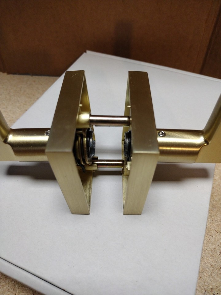 Linkaa, Privacy Door Lever w/Lock, Gold Stain Brass, Keyless Door Lock ...