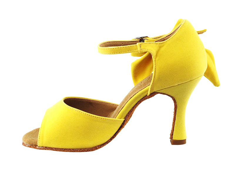 Velvet Bow! Salsa Very Fine Dance Shoes Green, Yellow, Peach, Black ...