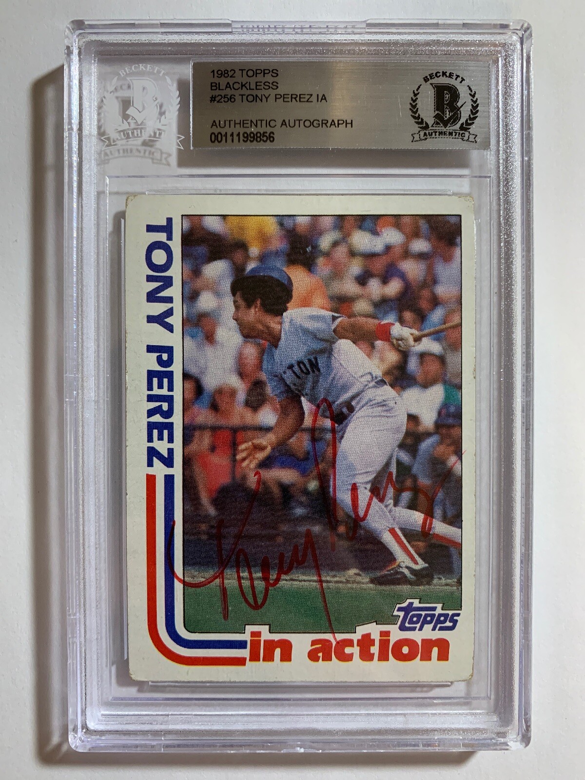 1982 Topps Blackless #256 Tony Perez Auto BGS Authentic Autograph Red ...