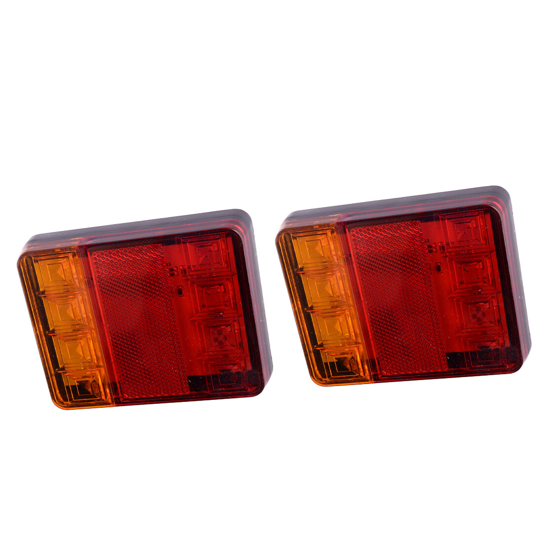2x Square Trailer Truck 8LED Rear Tail Lights Brake Turn Signal Lamp ...