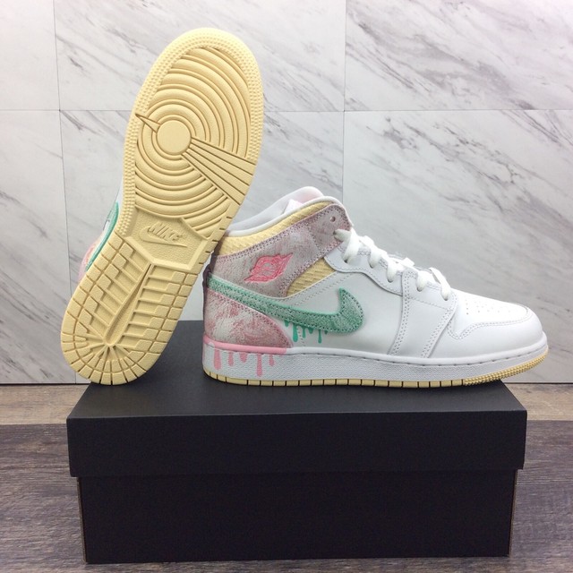 Size 7.5 - Jordan Air Jordan 1 Mid Arctic Punch Green Glow Pale Vanilla ...