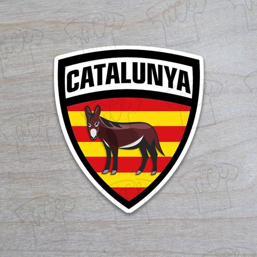 Catalunya Donkey Sticker, Catalonia Flag Vinyl Decal, Weather Resistant ...
