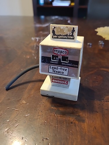 Vintage Buddy L Fill-R-Up Gas Pump Texaco Mini White Toy Auto Action ...