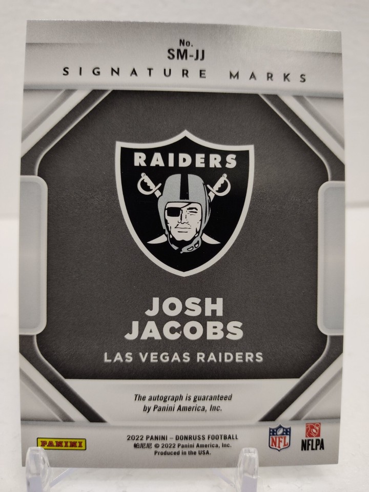 JOSH JACOBS AUTO #/50 2022 Panini Donruss Football SIGNATURES MARKS ...