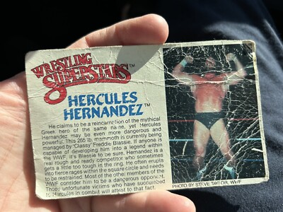 Hercules Hernandez WWF LJN Wrestling Superstars Vintage Bio File Card ...