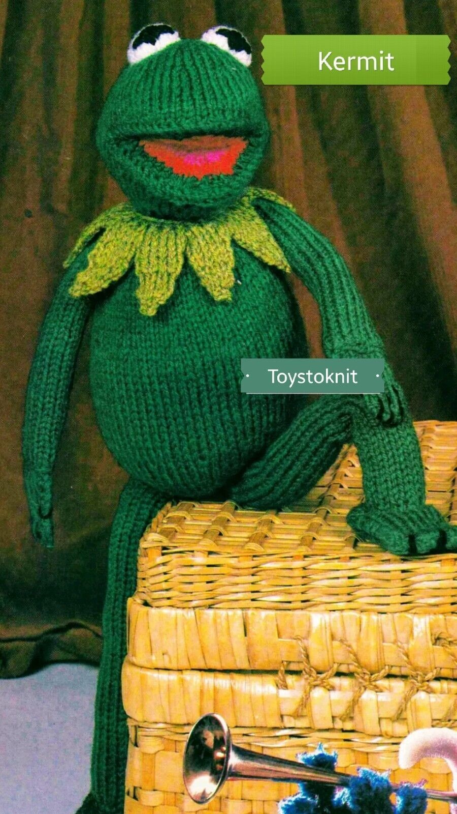 Home Printed Knitting Pattern - Kermit the Frog Toy Muppets 38cm Tall ...