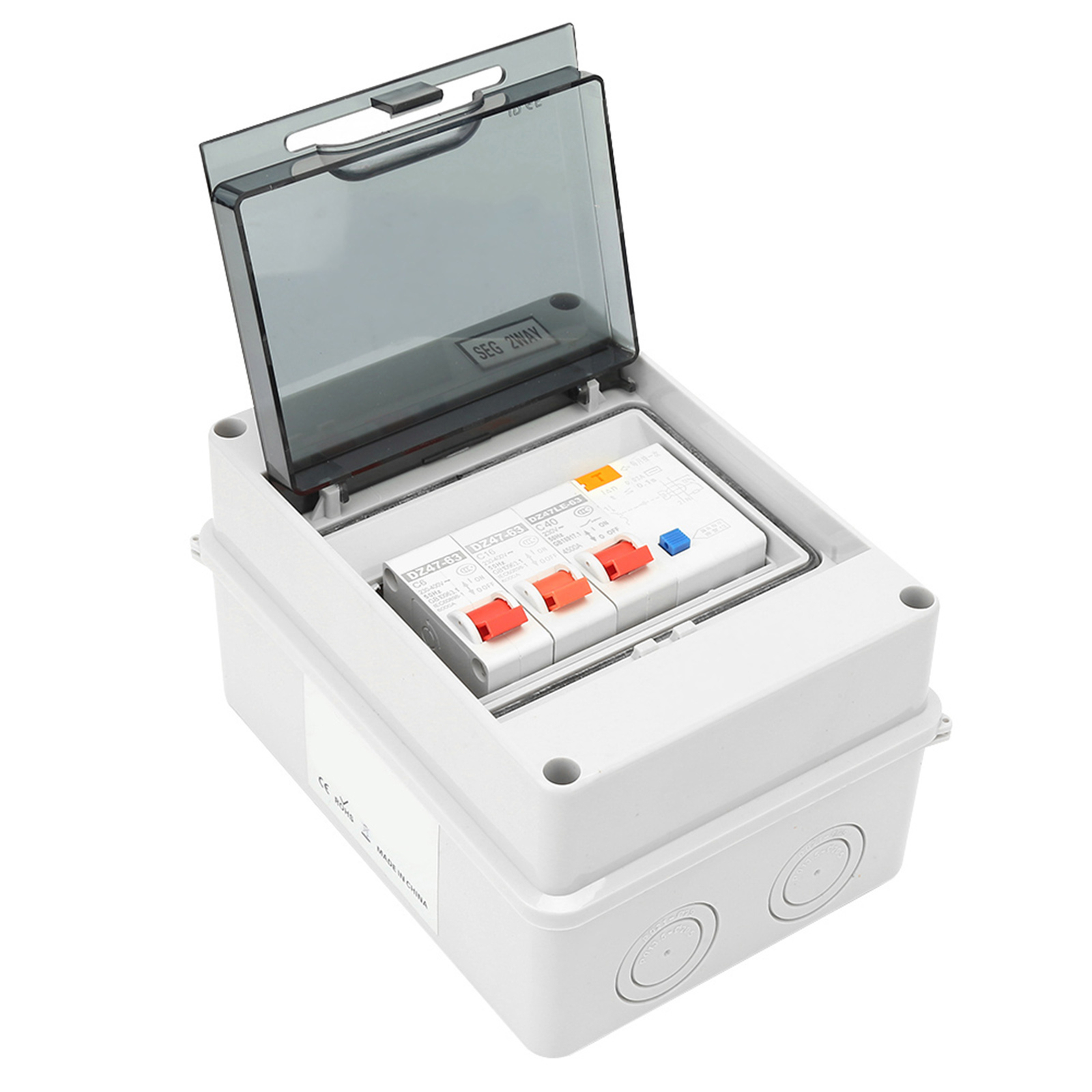 2 Way Weatherproof Garage Consumer Unit Enclosure Fuse Box 2 MCB 40A ...