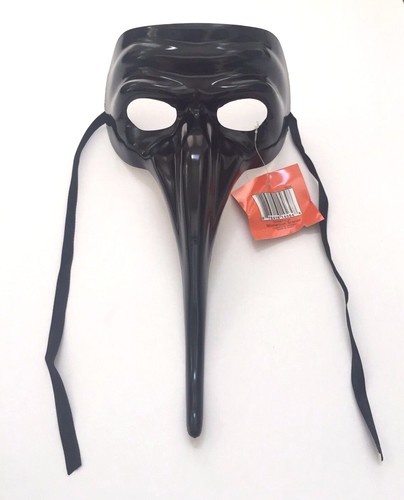 Black Masquerade Mask Opera Theatrical Bird Beak Mardi Gras Costume ...
