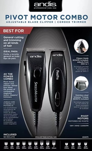 Andis Pivot Motor Combo_Adjustable_Blade Clipper & Trimmer speed master ...