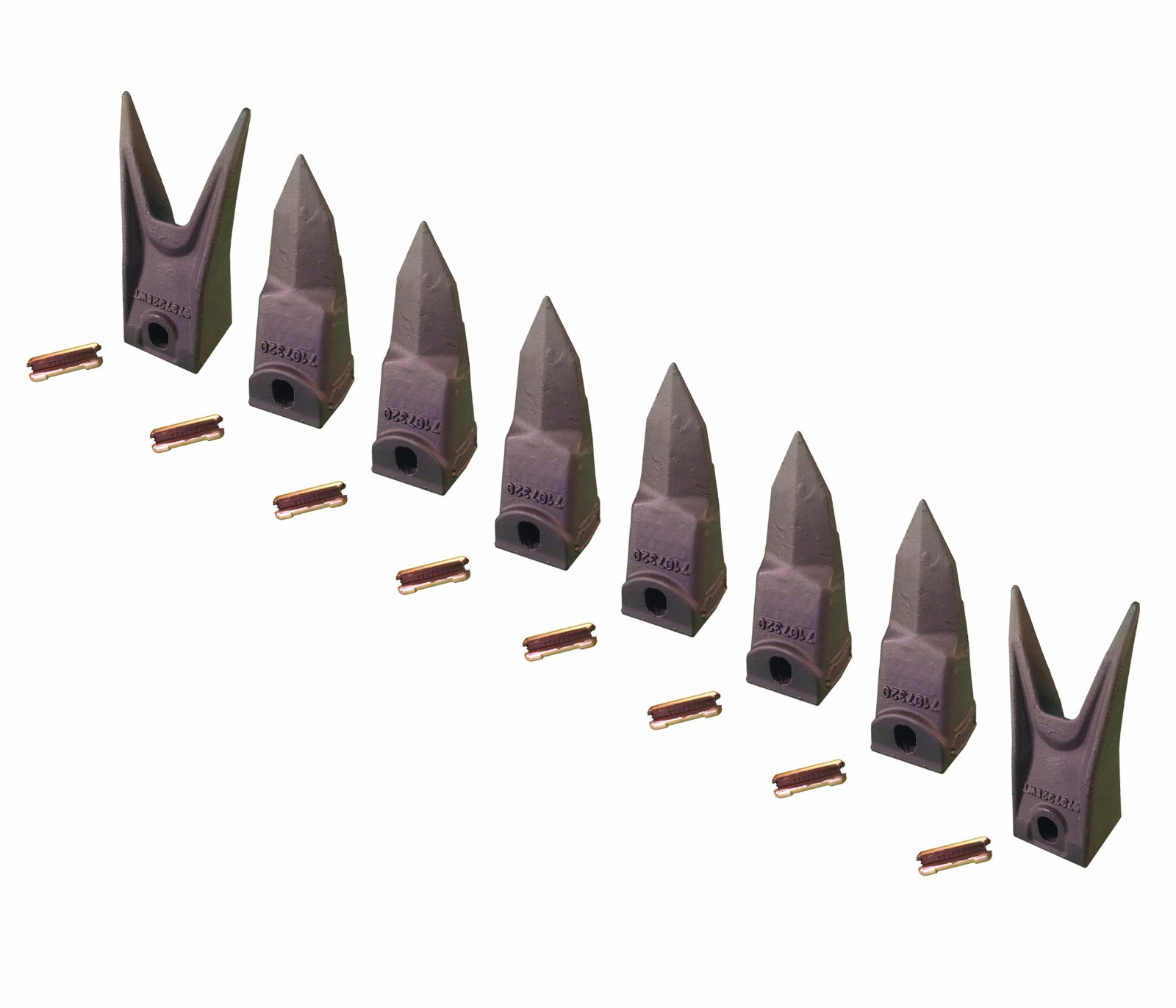 8 - Bobcat Style Excavator, Skid Rock Bucket Teeth & Pins - 7107321 ...