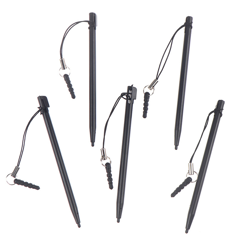 5Pcs Resistive Touch Screen Stylus Hard Tip Pen With Dust Plug Rope For ...