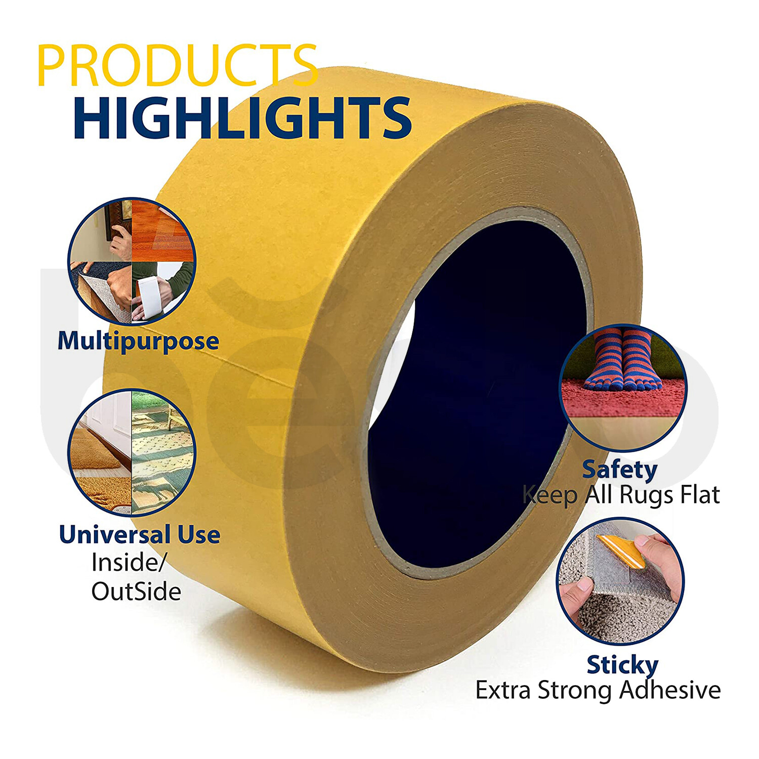 Double Sided Multi-Purpose Strong Adhesive Tape Carpet Tape Heavy Duty ...