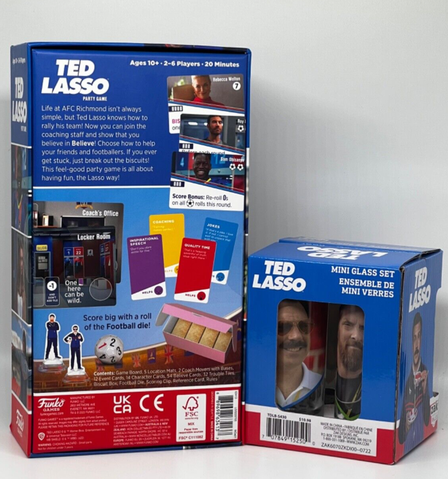 Ted Lasso Party Game I Believe Board Game Funko NEW! With shot glasses ...