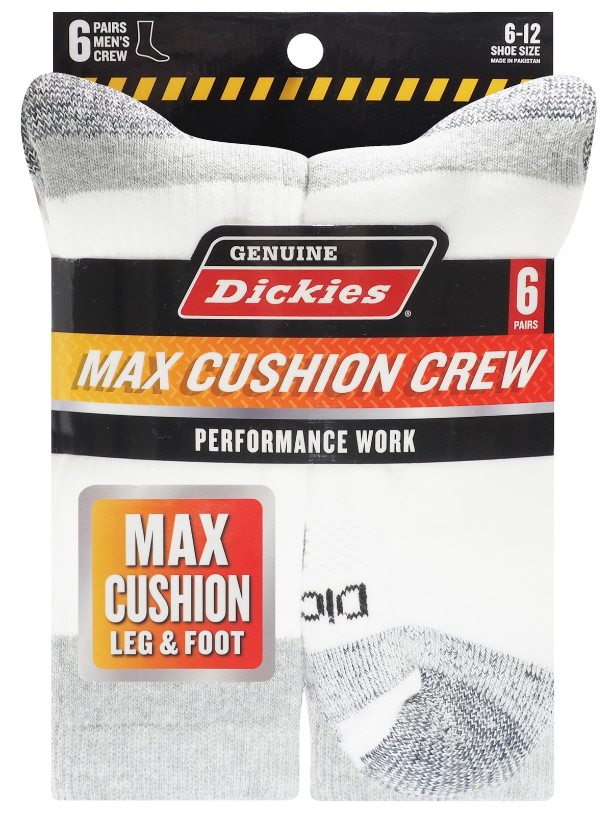 Genuine Dickies Men's Max Cushion Crew Sock, 6 Pack White Size 6-12 | eBay