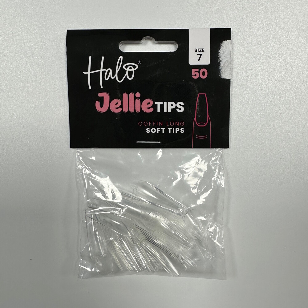 Halo Jellie Tips Coffin LONG Soft Gel Nail Tips ALL SIZES and MIXED ...