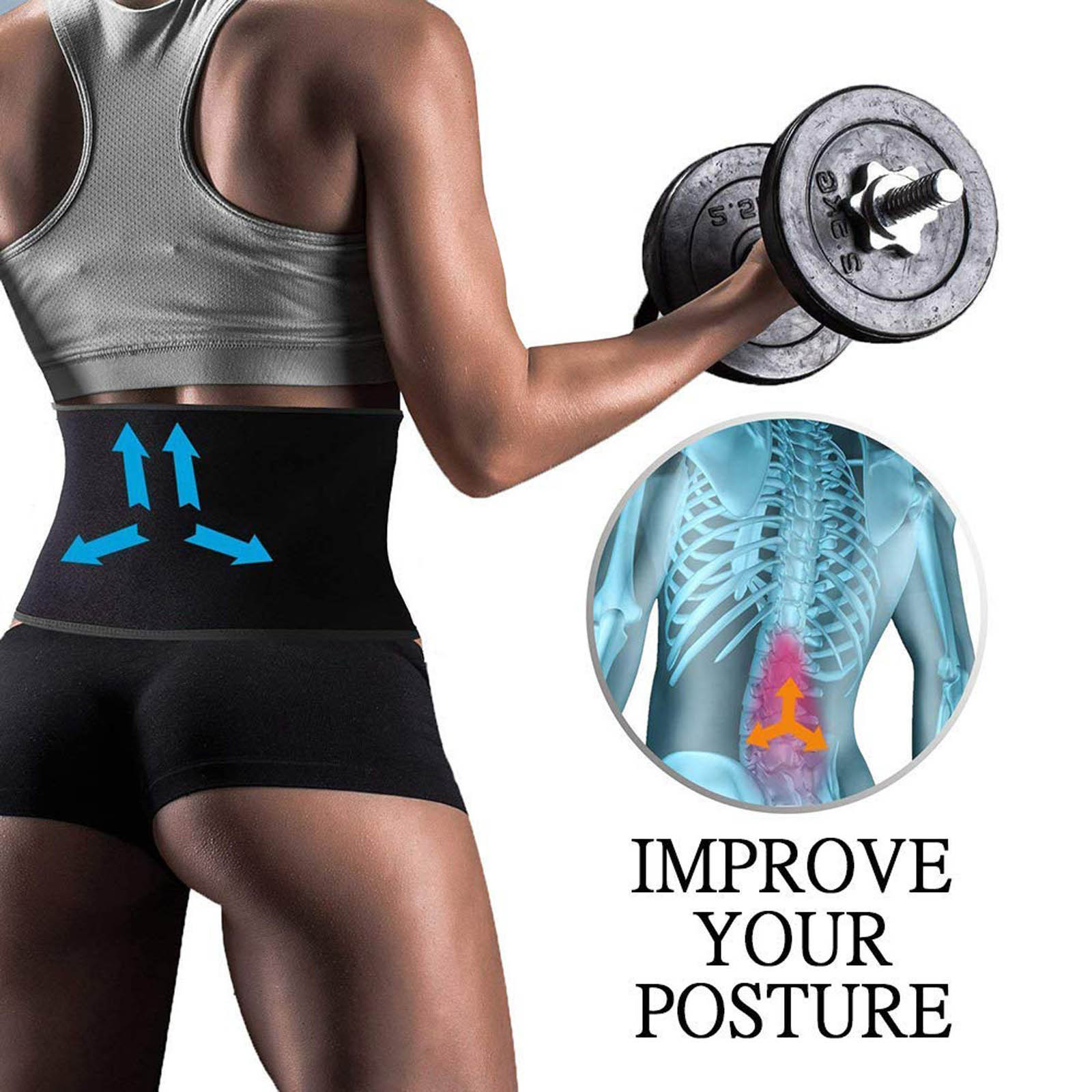 Decompression Belt Back Brace Lumbar Support & Extender Belt for Man ...