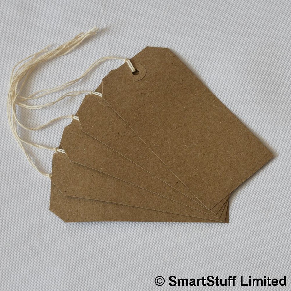 Buff Strung Tie On Tags / Manilla String Luggage Labels Wedding Craft ...