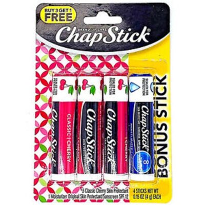 Chap Stick 3 Classic Cherry Plus One Bonus Orginial Protectant | eBay