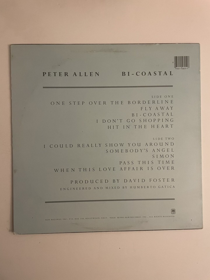 Peter Allen Bl-Coastal LP A&M Records SP 4825 Vinyl 1980 | eBay
