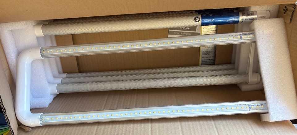 4 Hyperikon T8 LED Light Tube U-Tube U Shape 2x2 Light 18W 4000K Clear ...