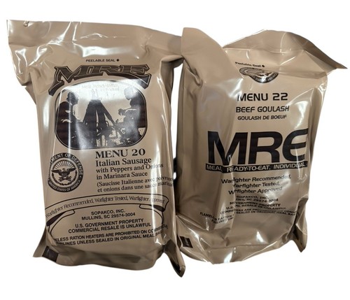 Military MRE Individual Menu Single Meal 2025 Inspection Date (2 Pack ...
