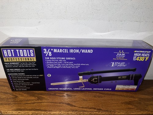 HOT TOOLS 3/8" Marcel Gold Curling Iron 24K Multi Heat Control #HT1106 ...