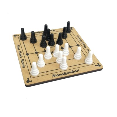 Wooden Nine Men's Morris Game | Portable, Classic, Fun Mills Travel ...