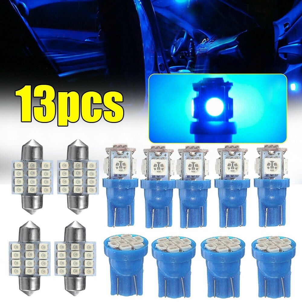 13PCS Car Interior Combo LED Map Dome Door Trunk License Plate Light ...