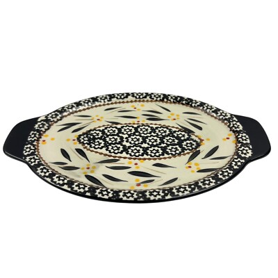 Temptations by Tara Old World Black Ceramic Oval Serving Platter 6.5 ...