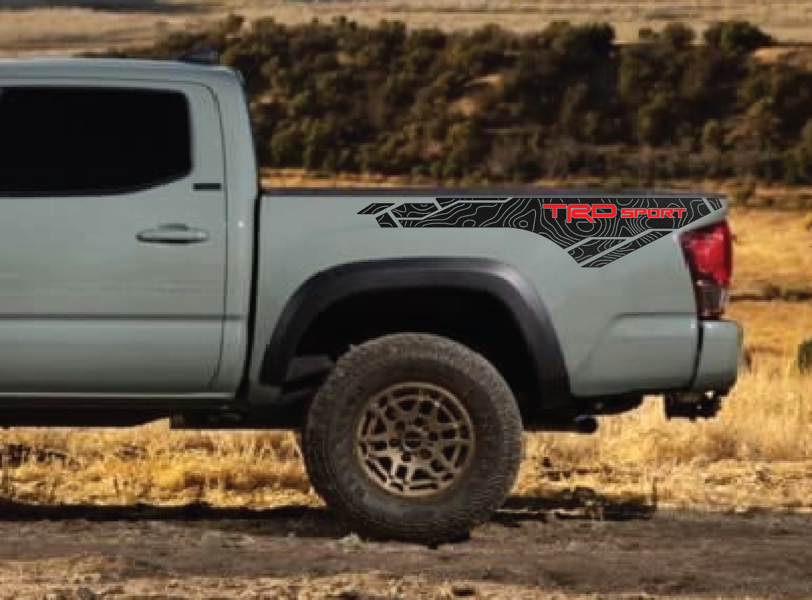 TRD Sport Topographic Bedside Vinyl Graphic Decals Fits Toyota Tacoma ...
