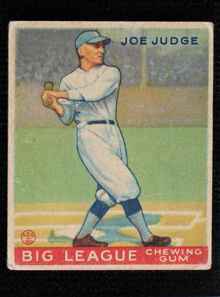 1933 World Wide Gum Big League Chewing Gum - V353 #88 Joe Judge (RC ...