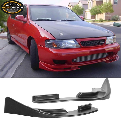 Fit Honda Civic PU Bumper Lip Splitter Valance Front JDM Look VIP Style ...