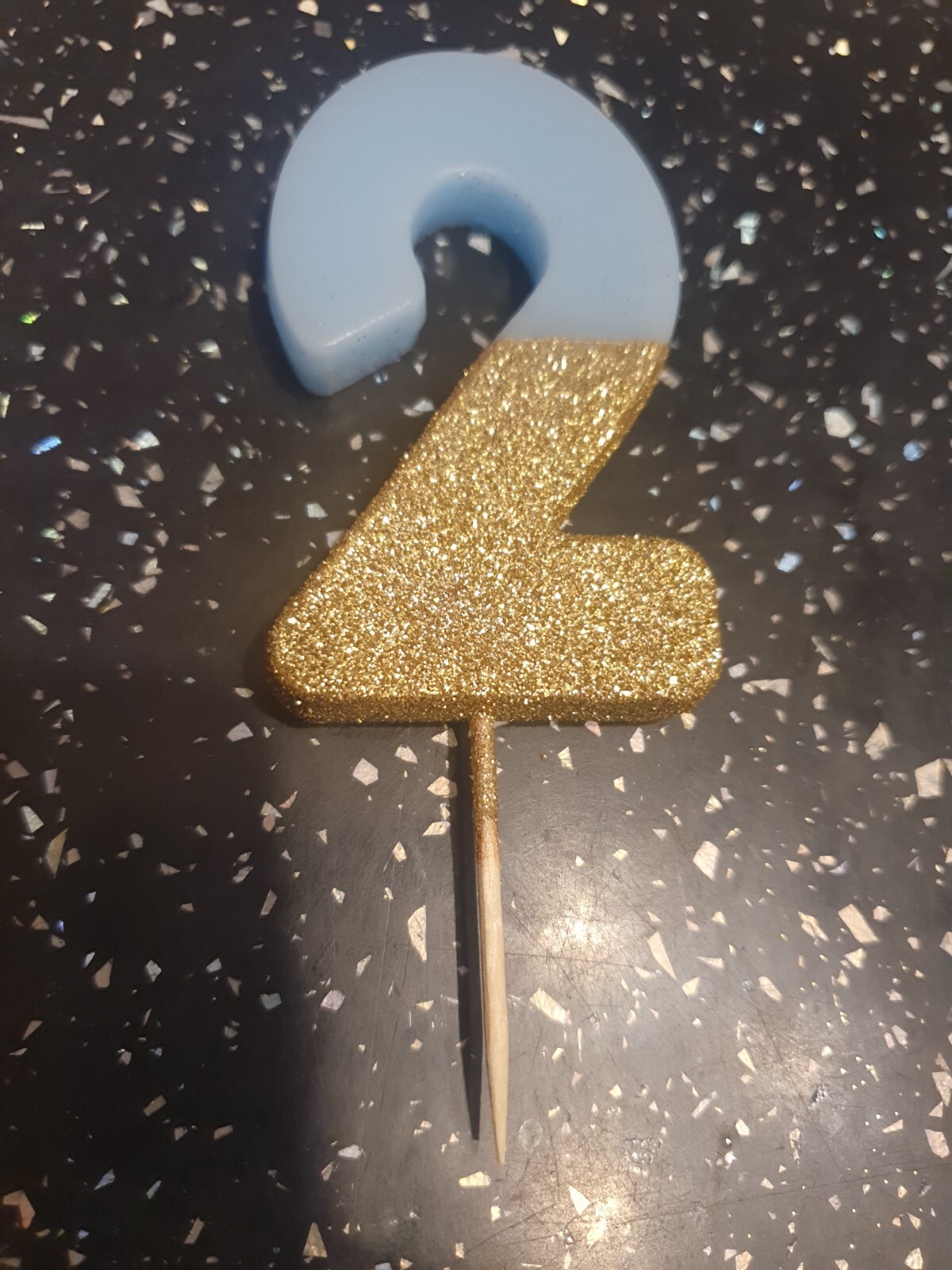 Birthday Candle Number 2 Blue & Glitter Candle for Cakes | eBay UK